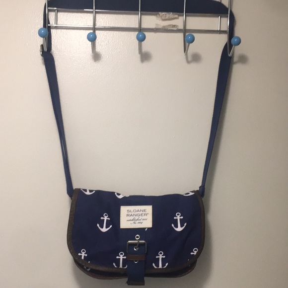 Sloane Ranger | Bags | Navywhite Anchor Canvas Crossbody | Poshmark